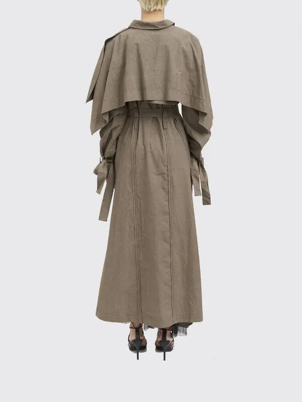 YEHUAFAN Cotton Asymmetric Trench Coat