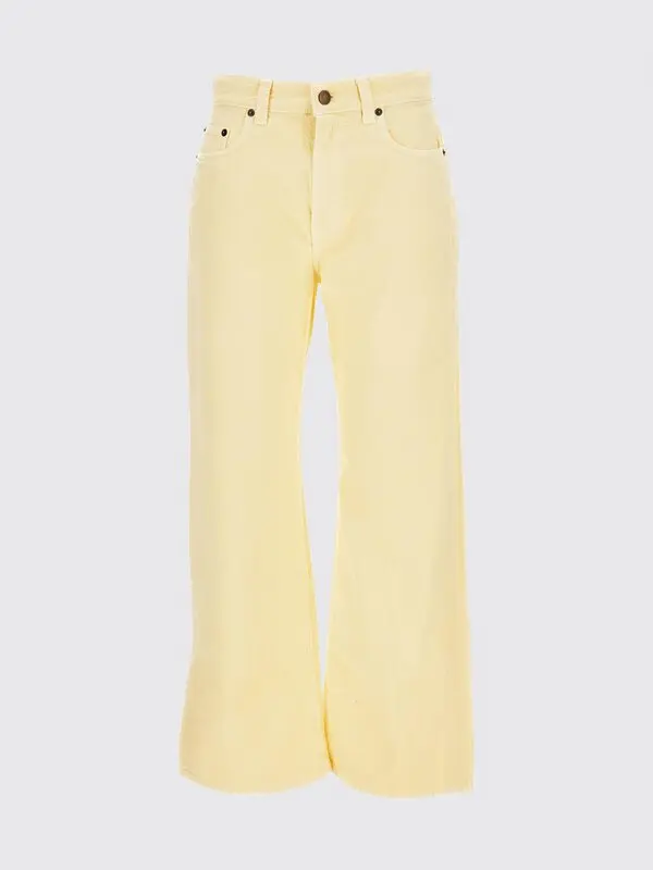 HAIKURE High-waisted Wide Leg Jeans In Linen And Cotton Denim - Beige