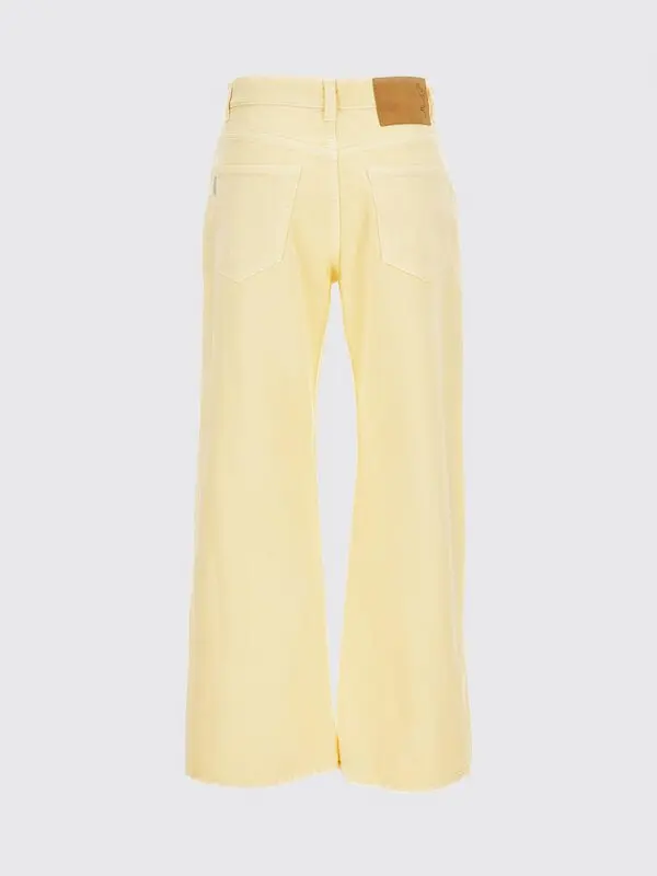 HAIKURE High-waisted Wide Leg Jeans In Linen And Cotton Denim - Beige