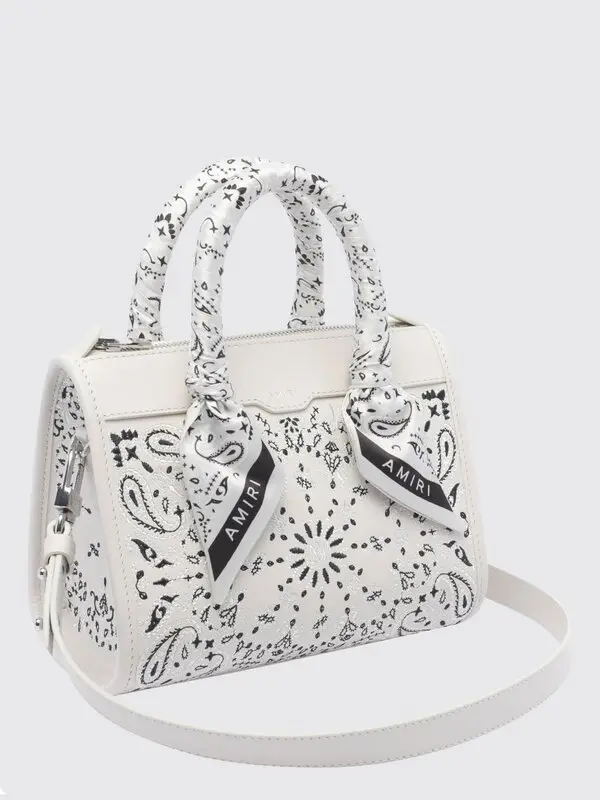 Amiri Bandana Print Leather Handbag