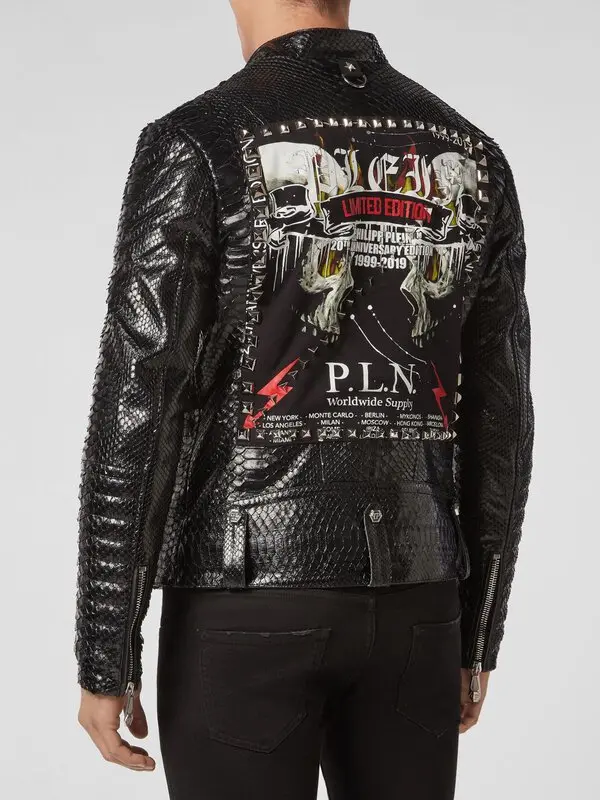 Philipp Plein Leather Biker Jacket