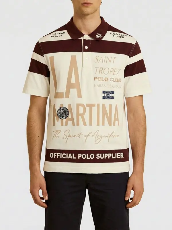 LA MARTINA Cotton Polo Shirt With Logo - White