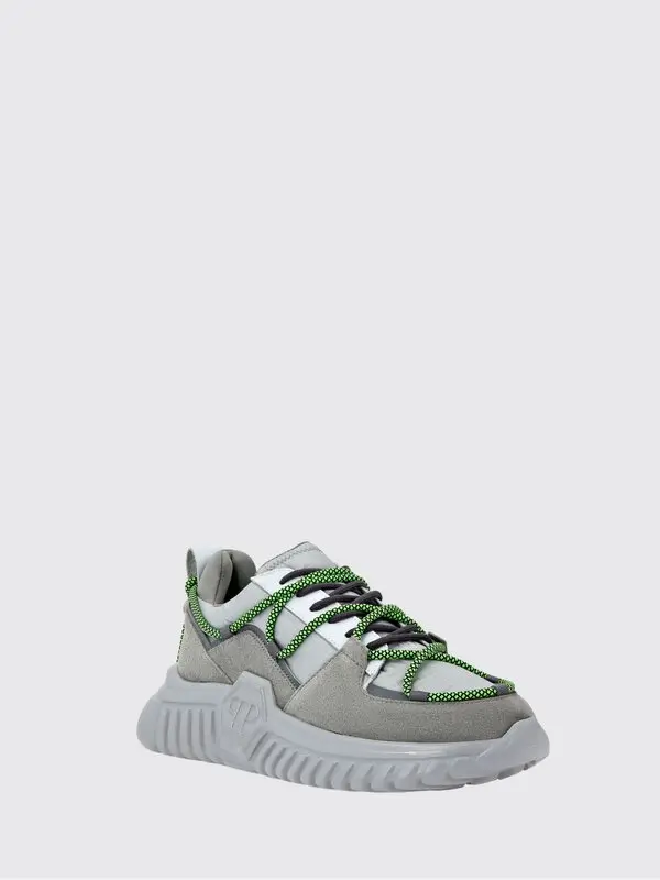 Philipp Plein Nylon And Suede Low-top Sneakers With Hexagon Logo