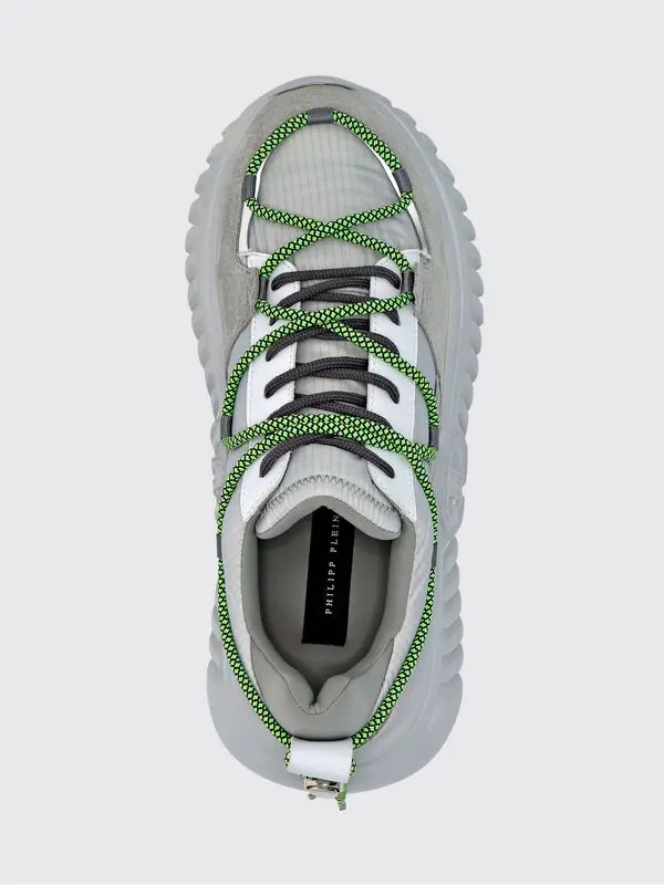 Philipp Plein Nylon And Suede Low-top Sneakers With Hexagon Logo