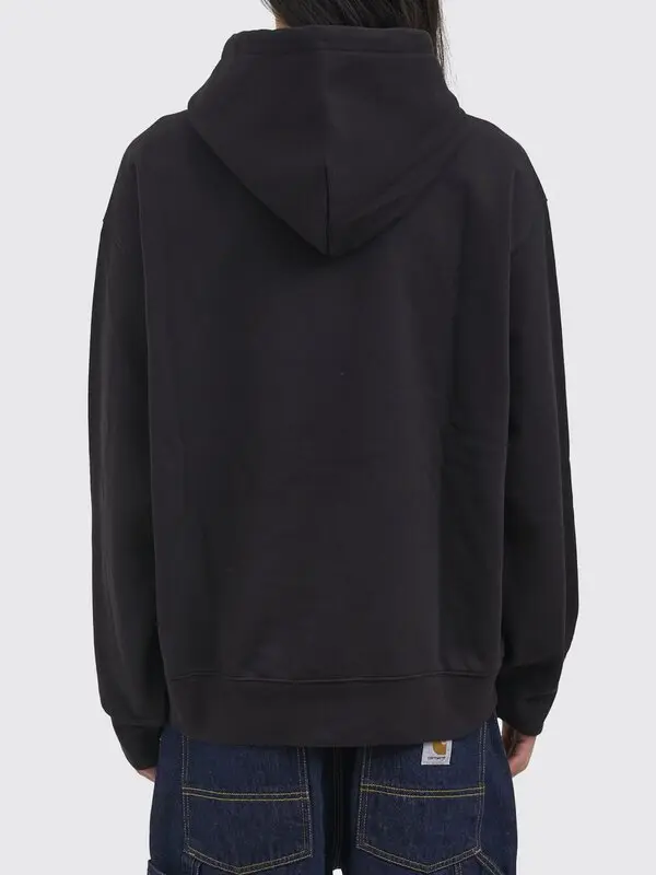 Carhartt Work In Progress Cotton Hoodie With Printed Logo - Black