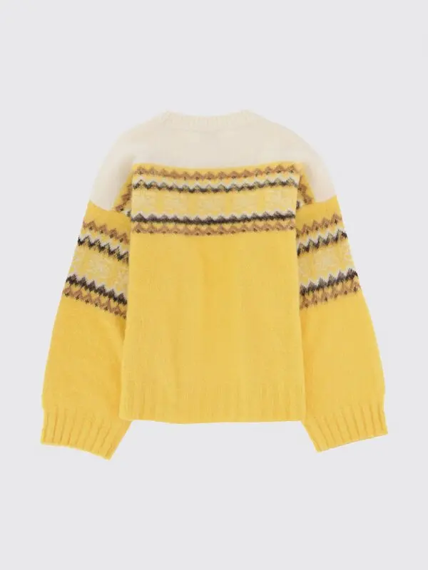 GANNI Jacquard Wool Crewneck Sweater With Abstract Pattern