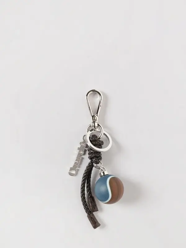 Church's Woven Leather And Brass Keychain With Charms - Brown