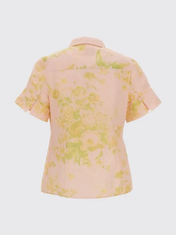 Erdem Short Sleeve Floral Print Linen-blend Shirt