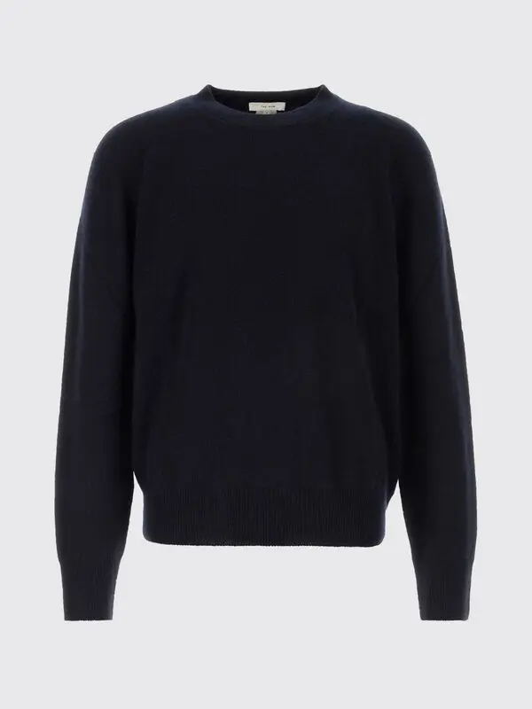 THE ROW Long-sleeved Crewneck Sweater In Pure Cashmere - Navy