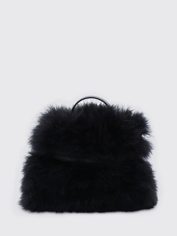 Moschino Tie Me" Mini Handbag In Satin And Feathers