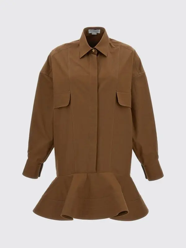 Stella McCartney Cotton Mini Shirt Dress With Ruffles
