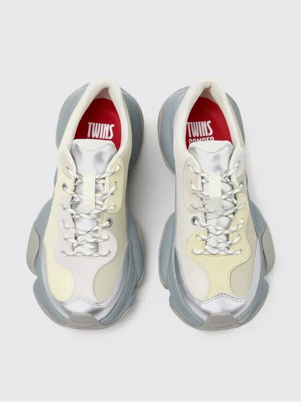 Camper Twins Bi Calfskin Leather Lace-up Sneakers With Vibram Sole