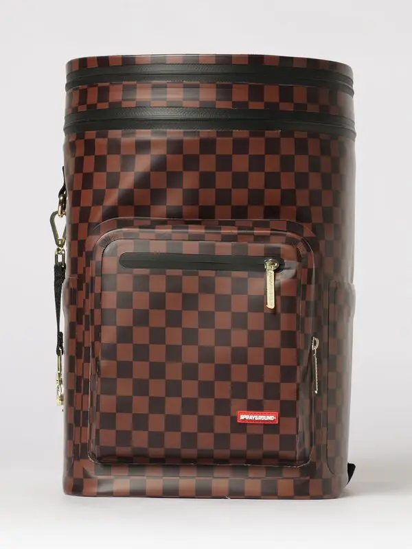 SPRAYGROUND Cooler Thermal Backpack In Checkered Saffiano Coated Cotton