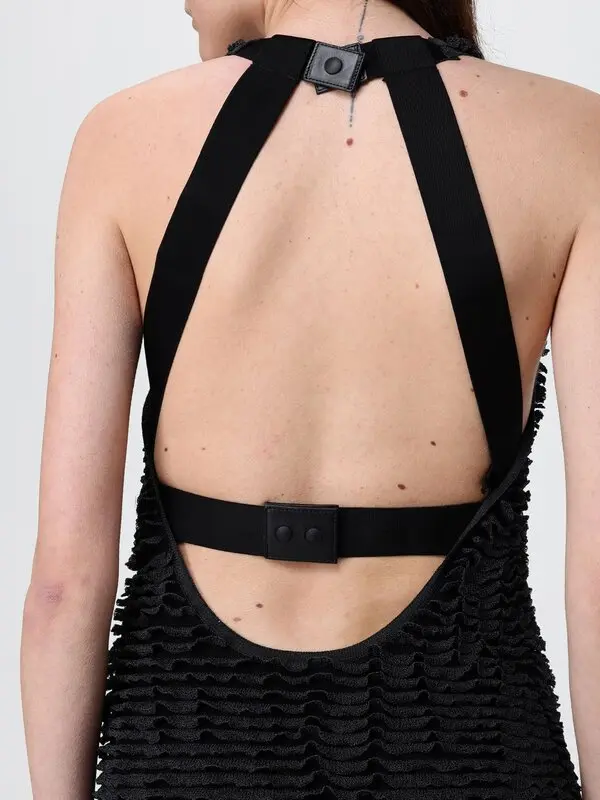Max Mara Viscose Midi Dress With Ruffles