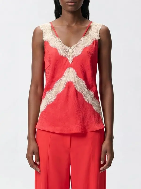 Pinko Lace Trimmed Camisole - Red