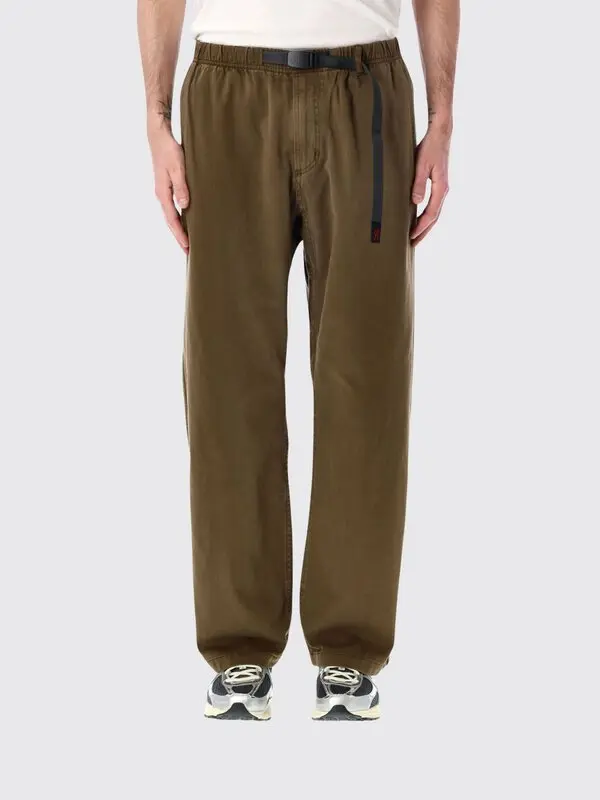 Gramicci Cotton Trousers With Drawstring Waist - Mud