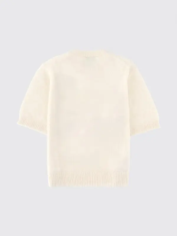GANNI Short-sleeved Wool Sweater With Graphic Print