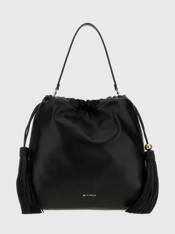 Etro Kalispera Smooth Lambskin Leather Bucket Bag With Tassels