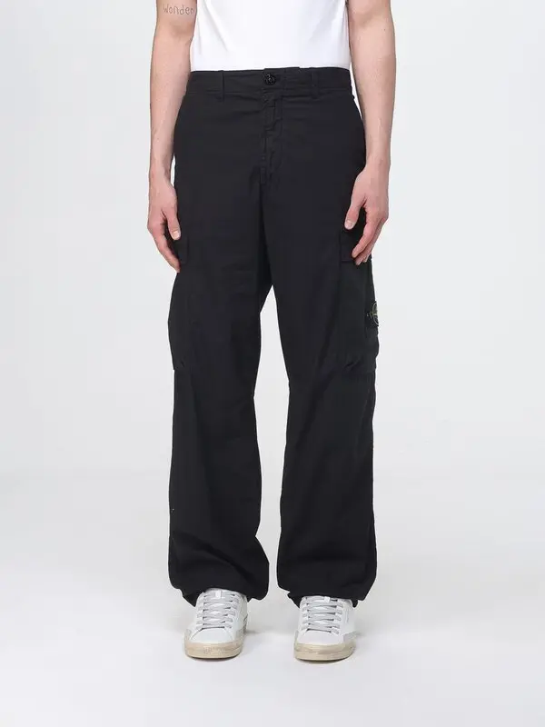 Stone Island Cotton Canvas Cargo Trousers