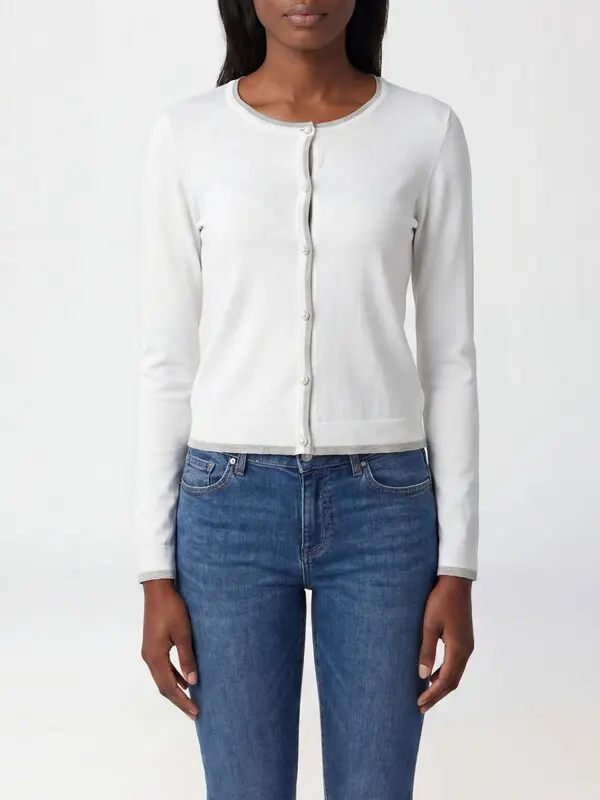 Liu Jo Slim Fit Cardigan With Contrast Trims - White