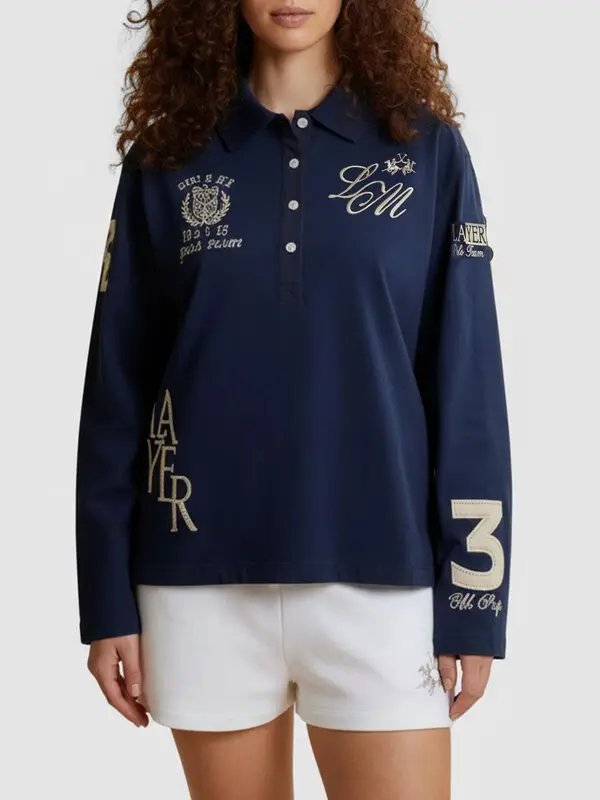 LA MARTINA Long Sleeve Cotton Polo Shirt