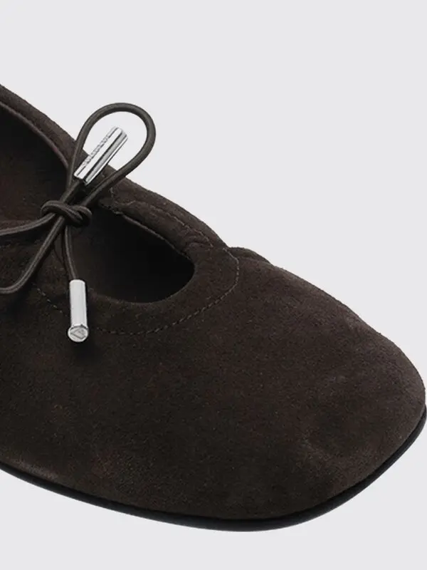 ALOHAS Rosalind Suede Ballet Flats With Bow Detailing - Brown