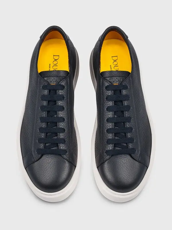 DOUCAL'S Tumbled Leather Sneakers - Blue