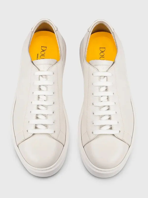 DOUCAL'S Tumbled Leather Low Top Sneakers