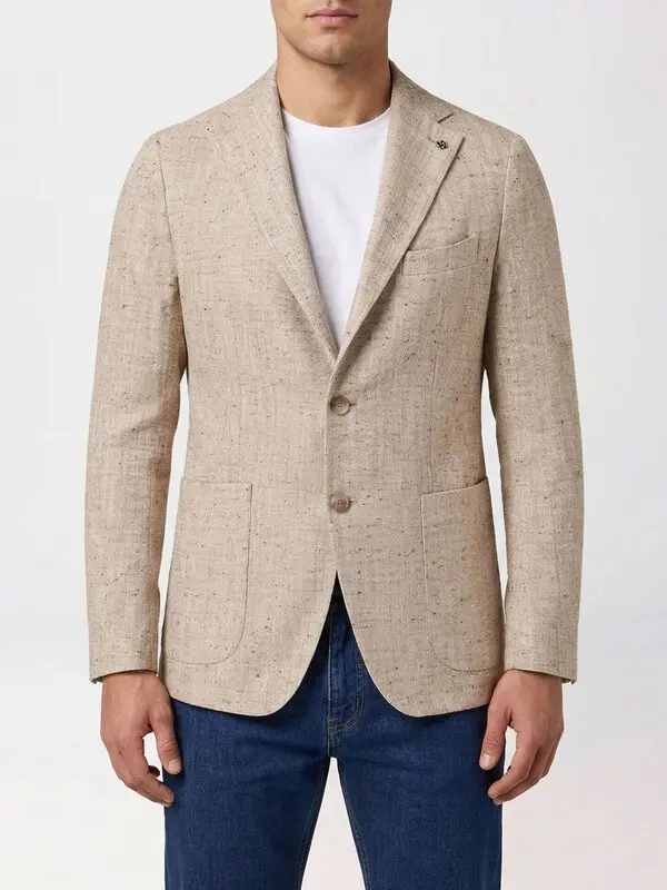 Tagliatore Cotton And Silk Single-breasted Blazer
