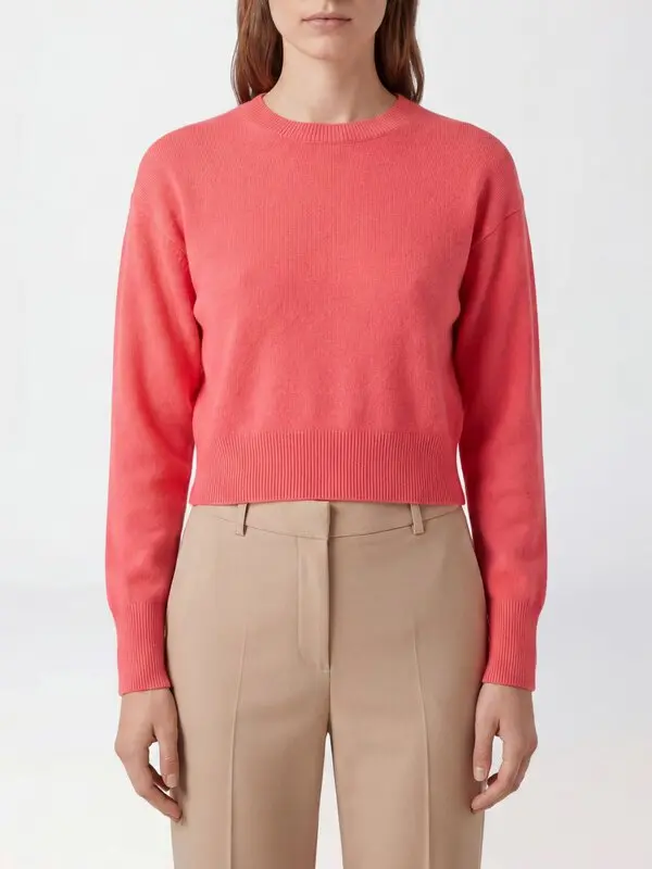 Le Kasha Menorca Cropped Crewneck Sweater In Organic Cashmere - Pink