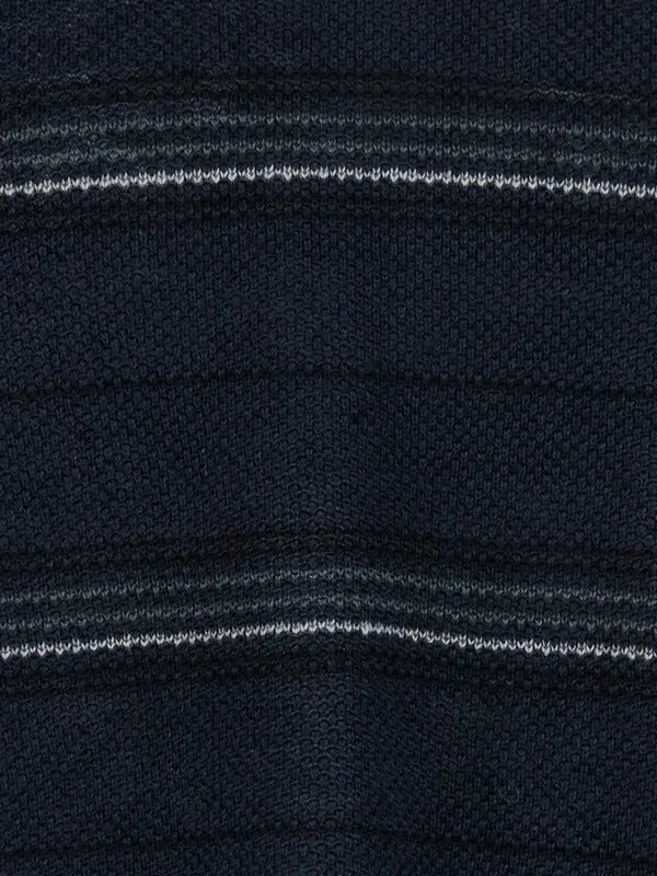 ROBERTO COLLINA Striped Linen Knit Polo Shirt