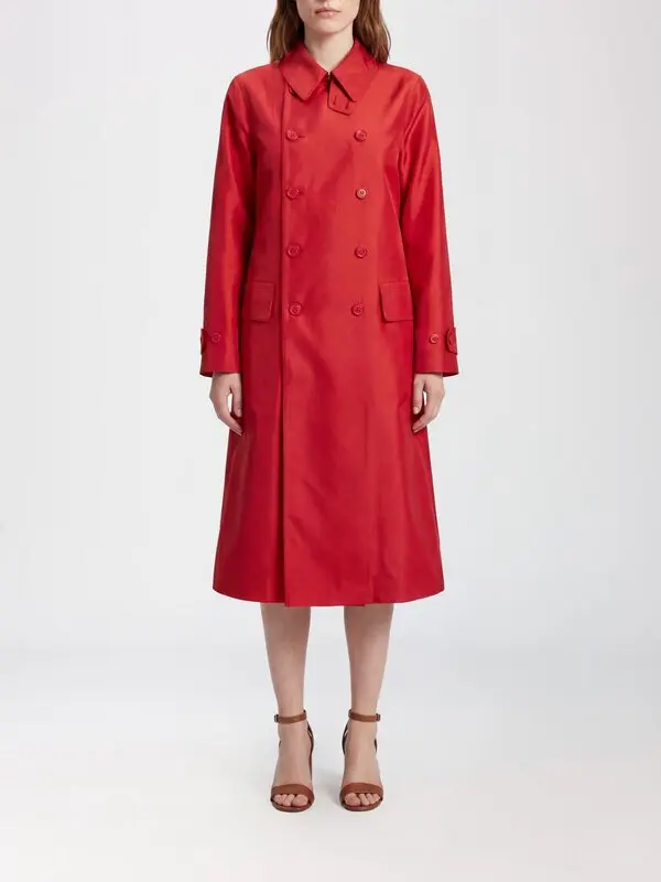 Ralph Lauren Long Double-breasted Silk-blend Coat