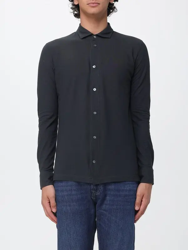 ZANONE Knit Polo Shirt - Grey