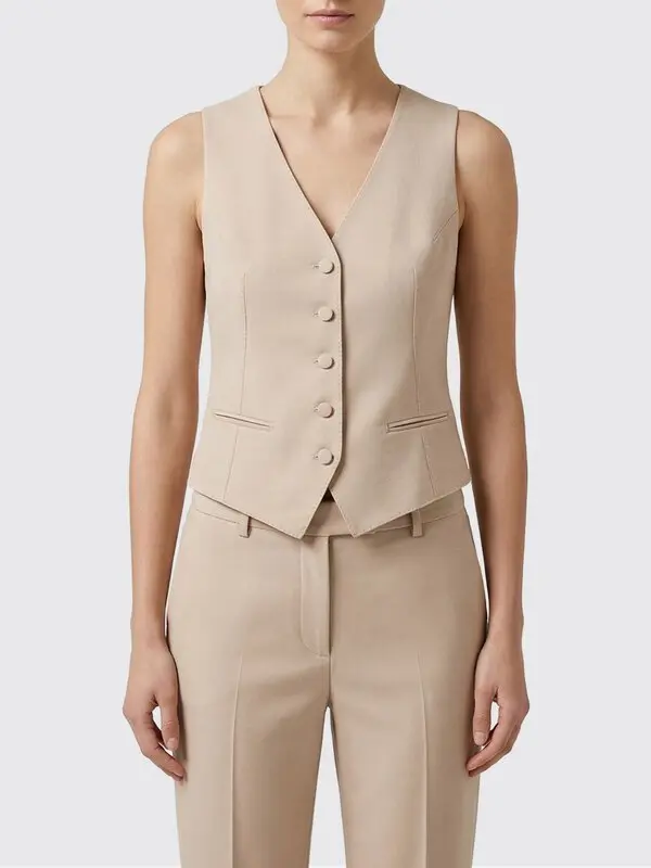 Tagliatore Virgin Wool Blend Waistcoat - Beige