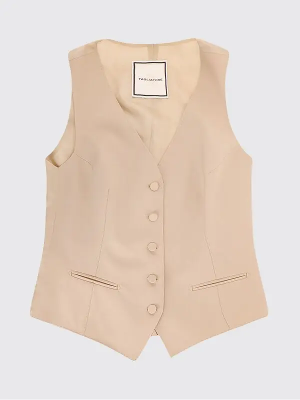 Tagliatore Virgin Wool Blend Waistcoat - Beige