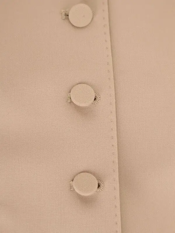 Tagliatore Virgin Wool Blend Waistcoat - Beige