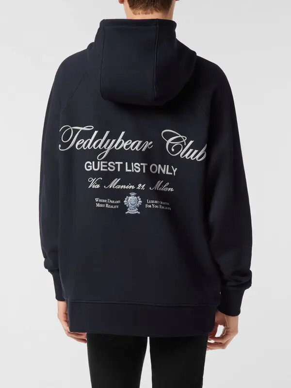 Philipp Plein Cotton Hoodie With Teddy Bear Print