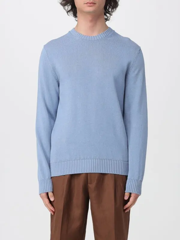 ZANONE Linen And Cotton Crewneck Sweater - Blue