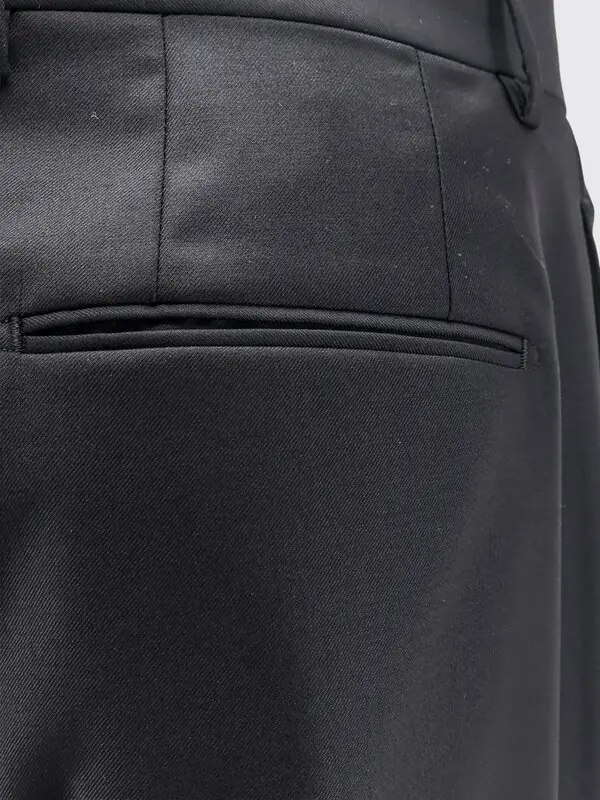 Tagliatore Wide Leg Tailored Trousers In Virgin Wool - Black