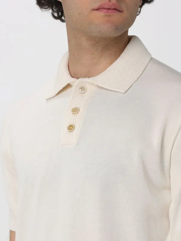 ZANONE Cotton Knit Polo Shirt - Beige