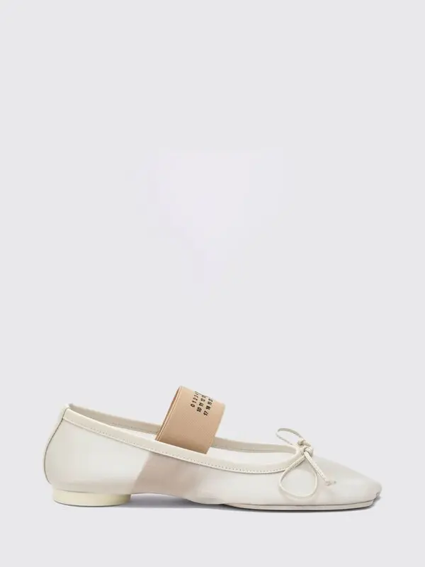 MAISON MARGIELA Asymmetric Toe Nylon Mary Jane Ballet Flats - Sand