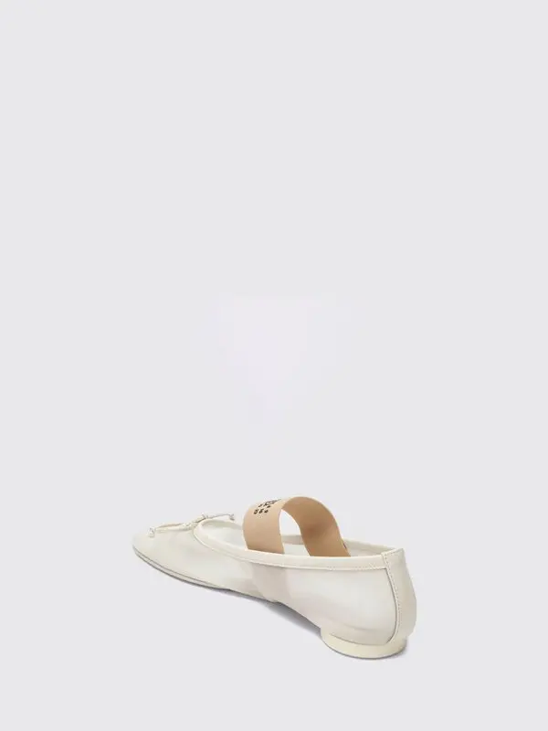 MAISON MARGIELA Asymmetric Toe Nylon Mary Jane Flats - Sand