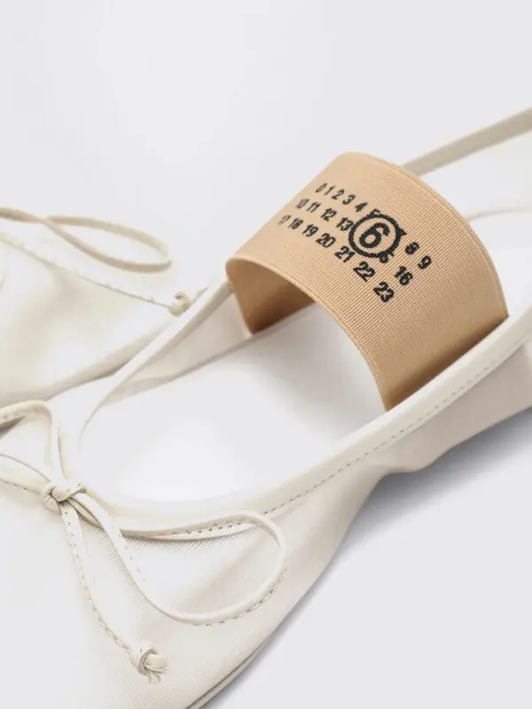 MAISON MARGIELA Asymmetric Toe Nylon Mary Jane Flats - Sand