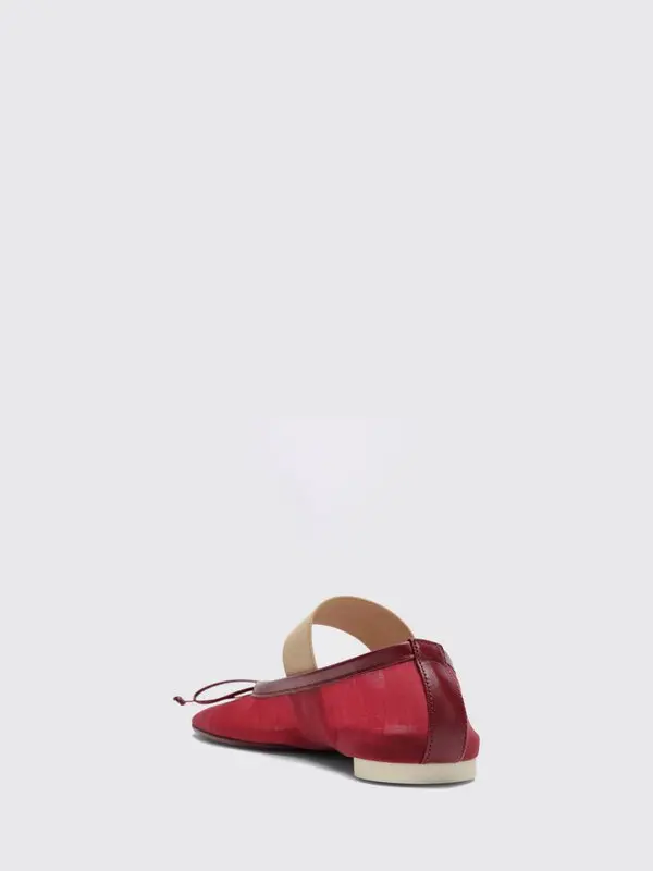 MAISON MARGIELA Asymmetric Toe Nylon Mary Jane Flats - Wine