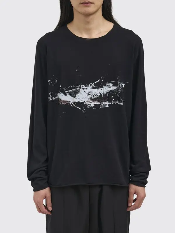 Isabel Benenato Printed Cotton Crew Neck Pullover