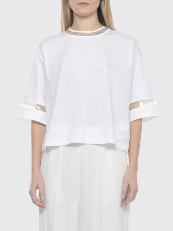 Fabiana Filippi Cotton T-shirt With Sequined Embellishment