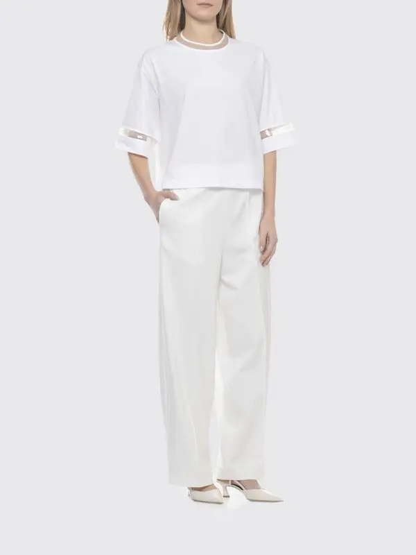 Fabiana Filippi Cotton T-shirt With Sequined Embellishment