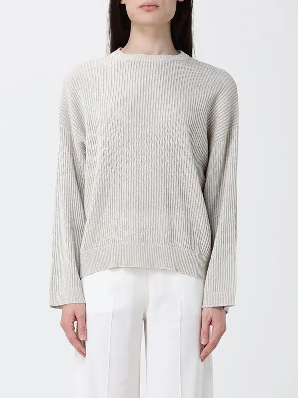 Brunello Cucinelli Cotton Blend Crew Neck Sweater - Beige