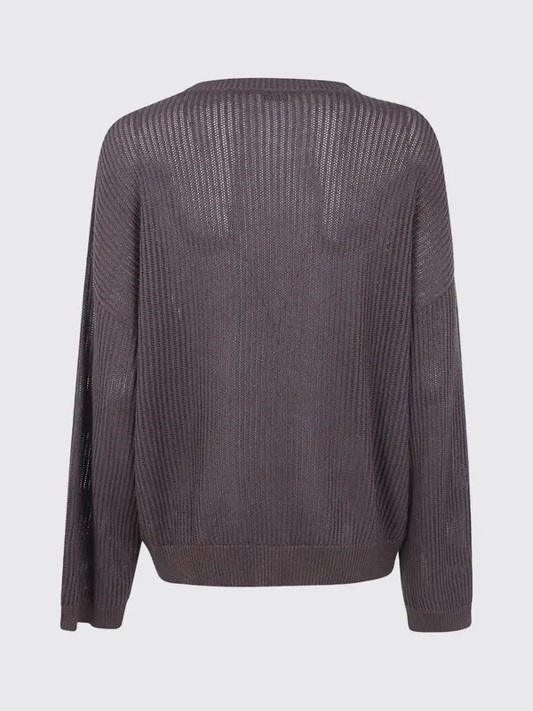 Brunello Cucinelli Cotton Blend Crew Neck Sweater - Brown