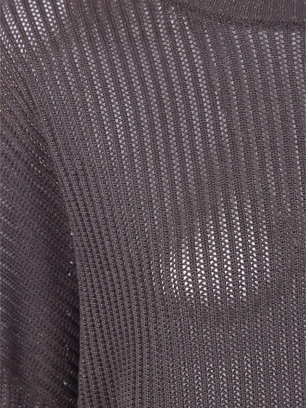 Brunello Cucinelli Cotton Blend Crew Neck Sweater - Brown